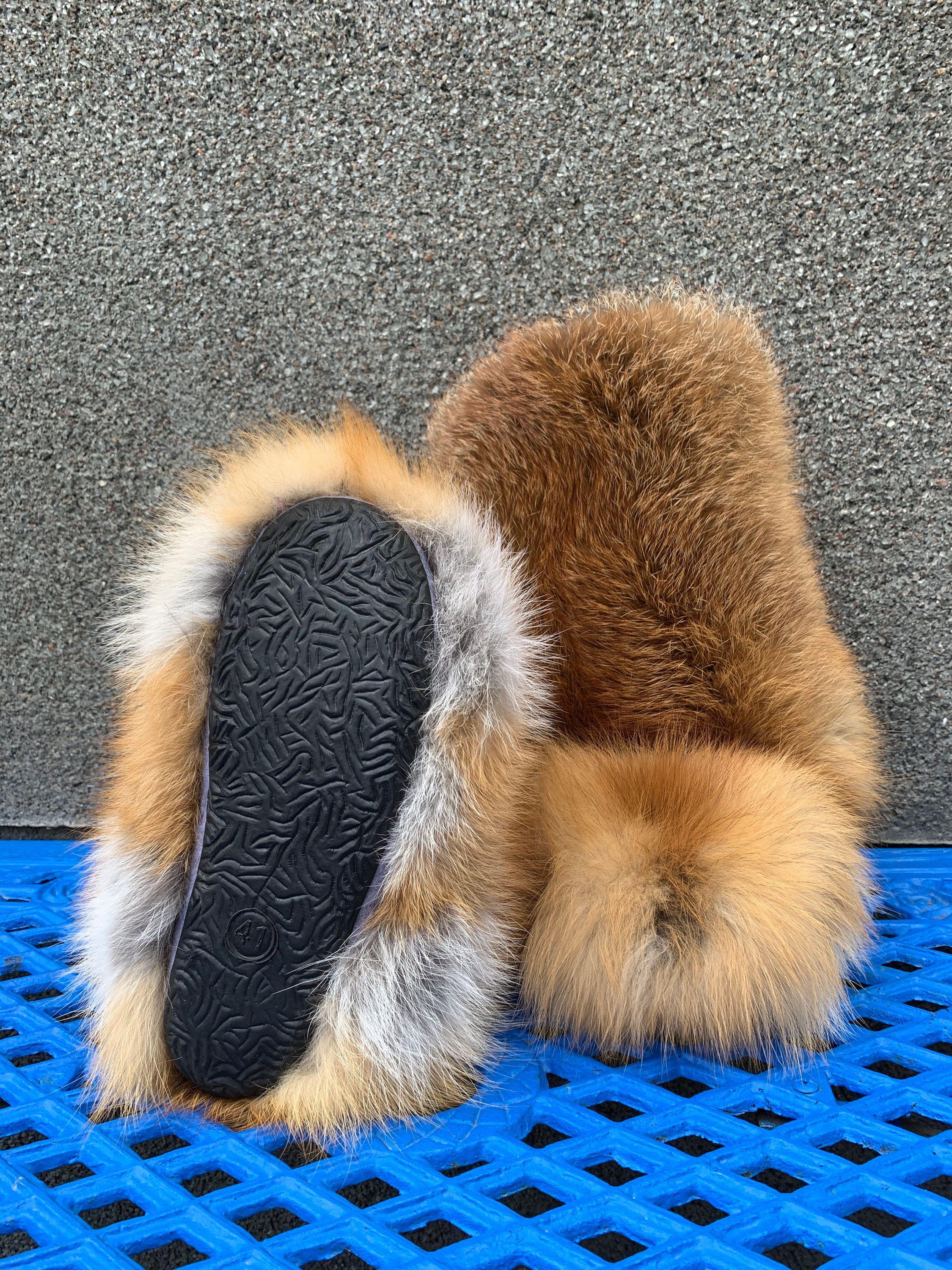 Red Fox Fur Boots for Outdoor Natural Colors Fur Inside & - Etsy Canada