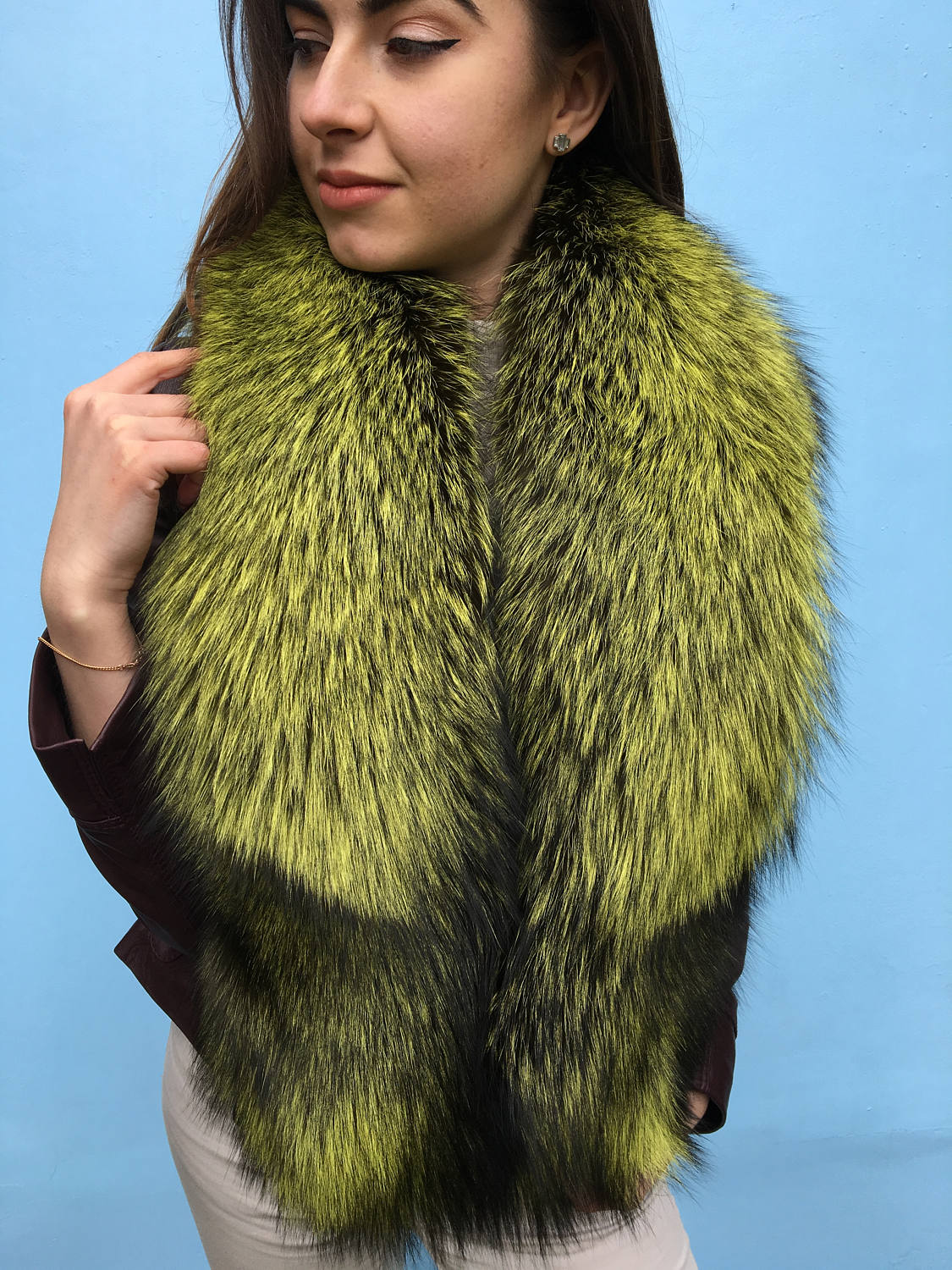 Silver Fox Fur Collar 55' 140cm Saga Furs Stole Light | Etsy