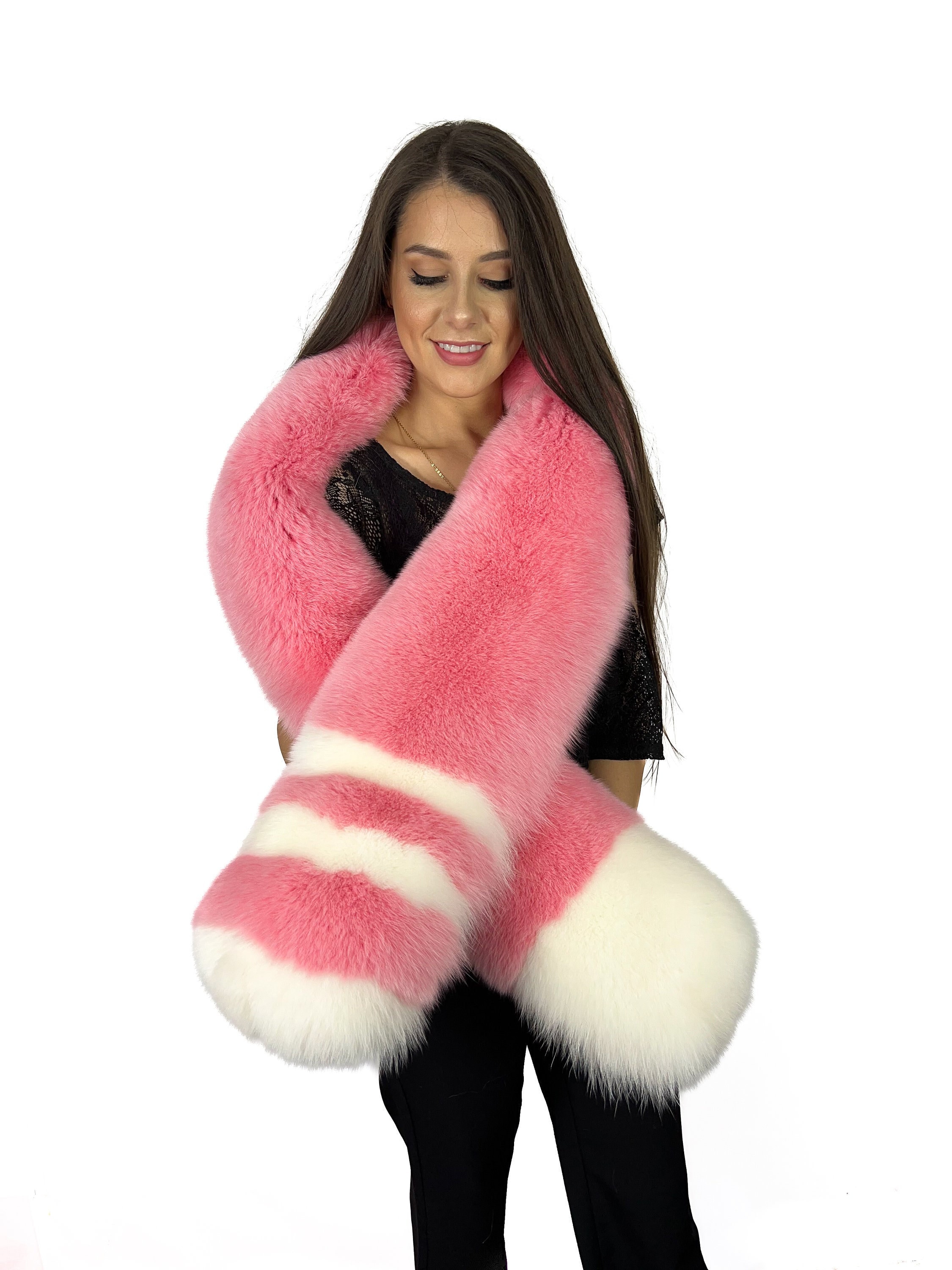Arctic Fox Fur Stole 70' 180cm Saga Furs Boa Light Pink - Etsy