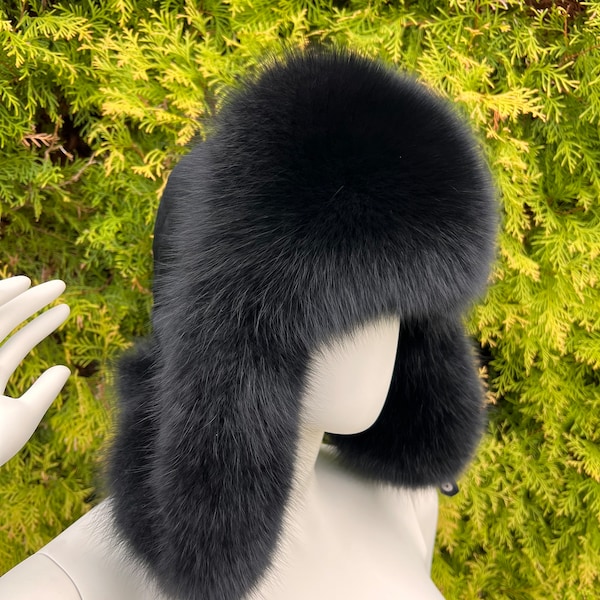 Black Fur Hat - Etsy