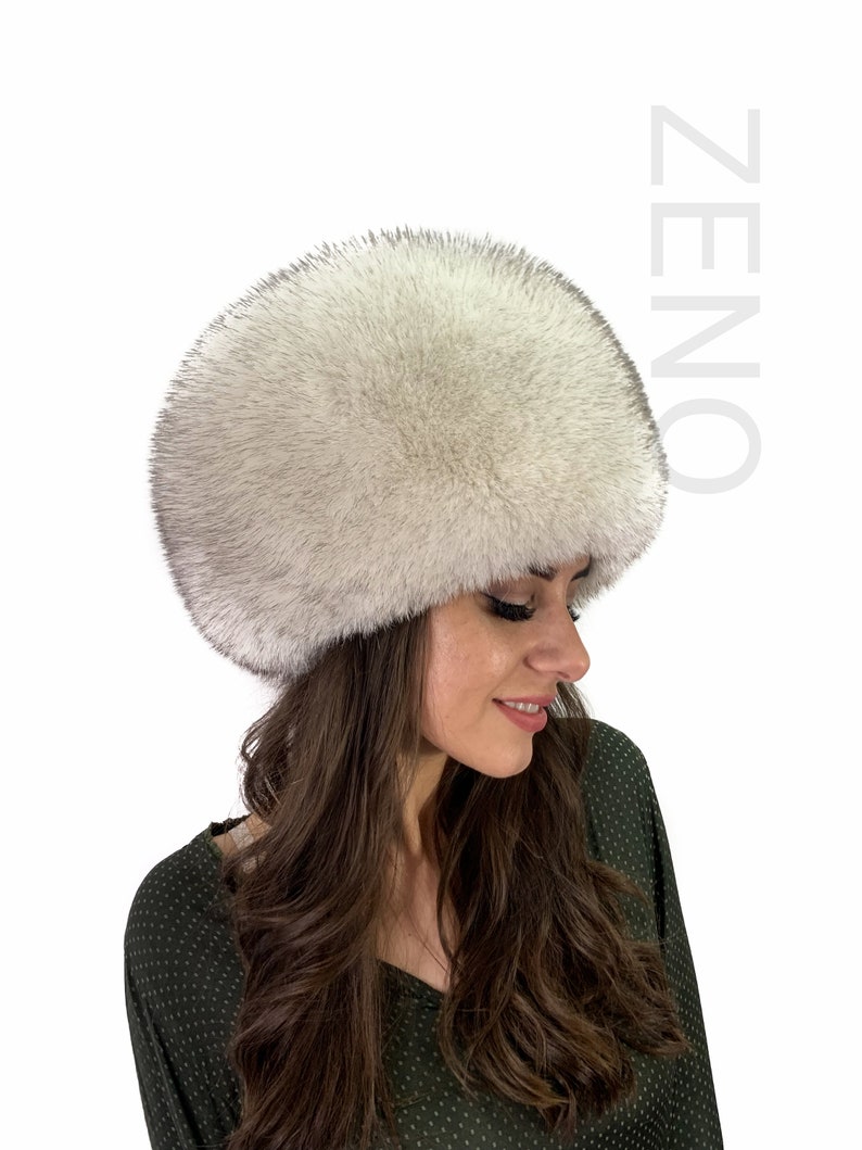 Fox Fur Hat Saga Furs All Full Hat Adjustable Natural White | Etsy
