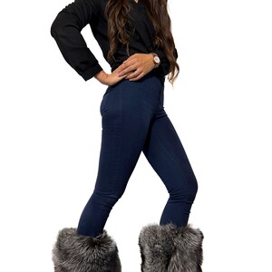 Double-sided Silver Fox Fur Boots for Indoor & Outdoor Natural Colors ...
