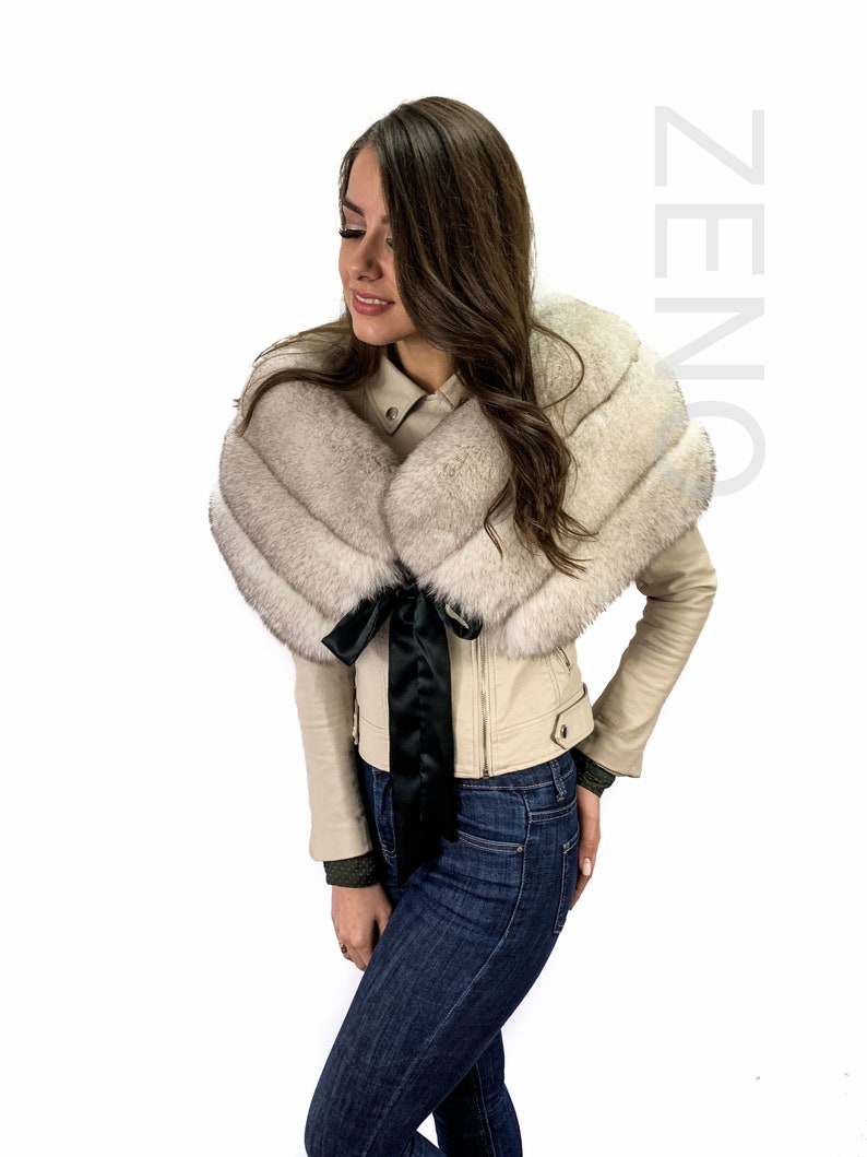 Extra Wide Fox Fur Shawl Saga Furs Big Fur Wrap 47' | Etsy