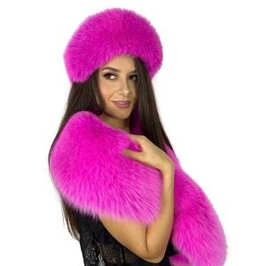 Arctic Fox Fur Stole 59' 150cm & Transformig Tails / Cuffs / Headband ...