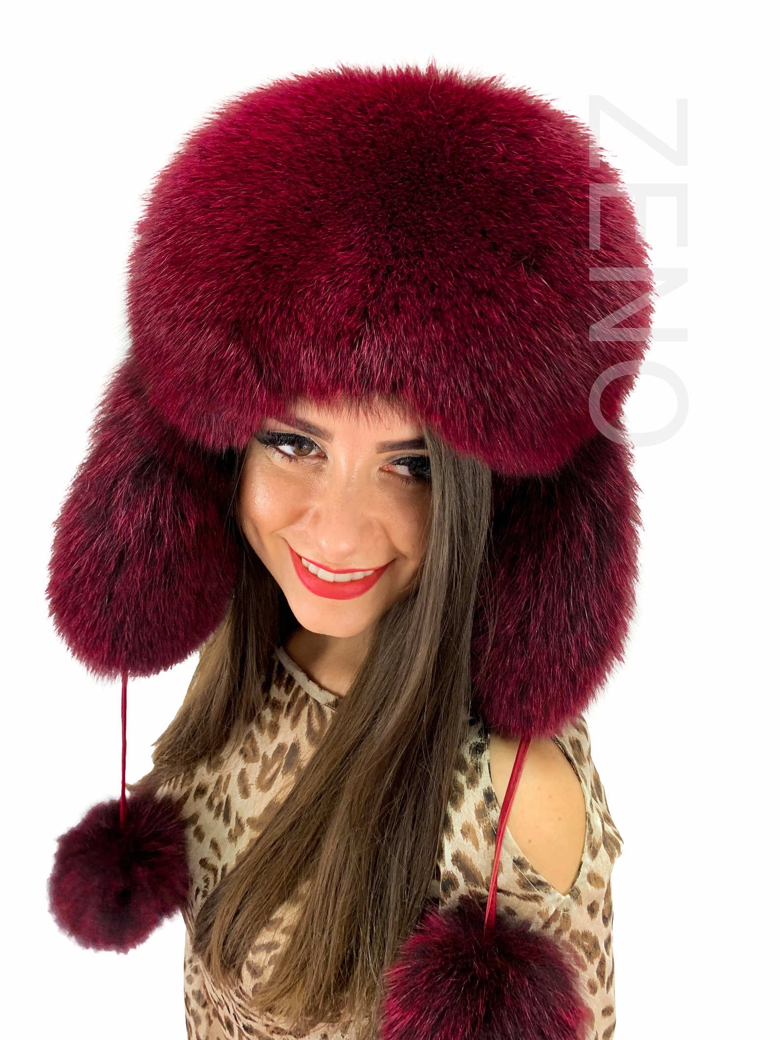 Finland Fox Fur Hat Saga Furs Ushanka Hat Burgundy Red Fur - Etsy