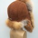 Red Fox Fur Trapper Hat With Suede for a Men's 22.5 23' Inch - Etsy