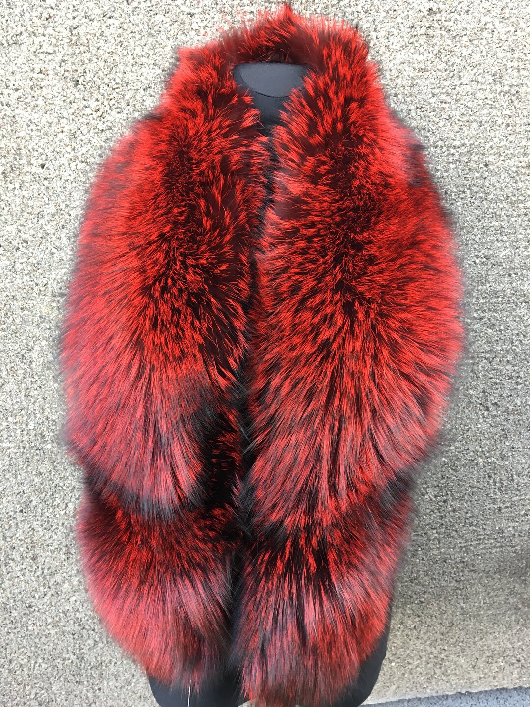 Silver Fox Fur Collar 55' 140cm Saga Furs Boa Royal Stole Red Color - Etsy