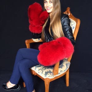 Giant Fox Fur Mittens All Fur Regular Women's Size Saga Fox Red Fur - Etsy