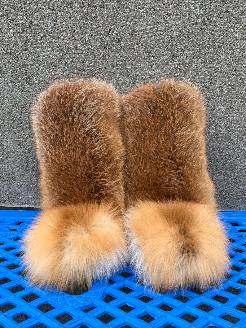 Red Fox Fur Boots for Outdoor Natural Colors Fur Inside & - Etsy Canada