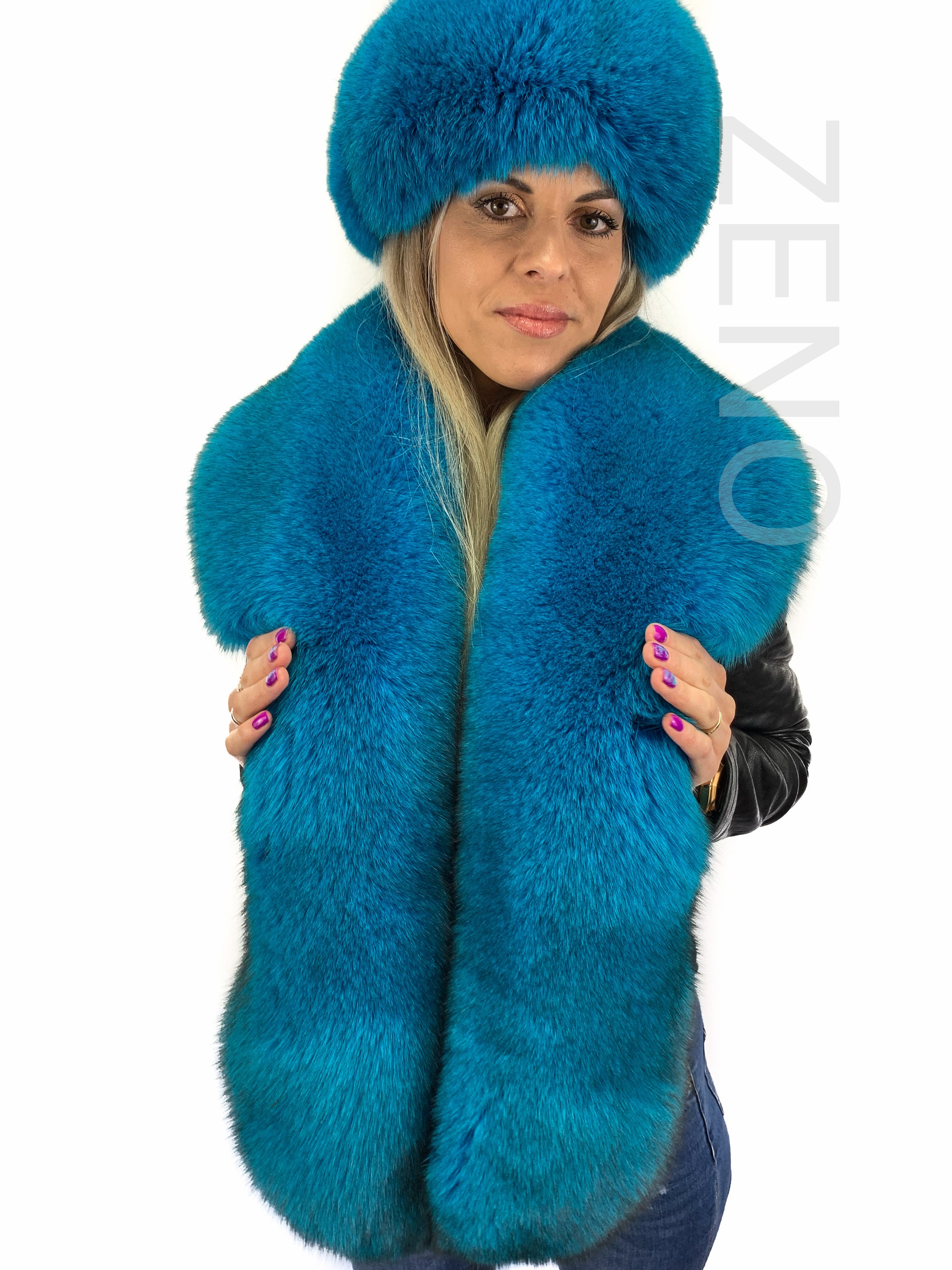 Finn Fox Fur Collar 70' 180cm With Wristbands / Headband - Etsy