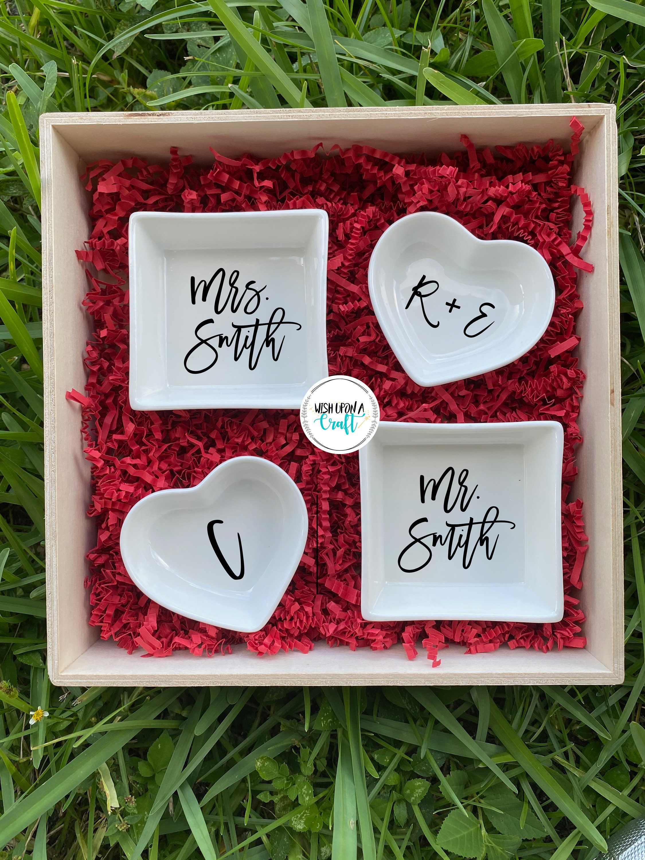 Personalized Porcelain Initial Ring Dish // Mrs. Mr. // Jewelry Dish ...
