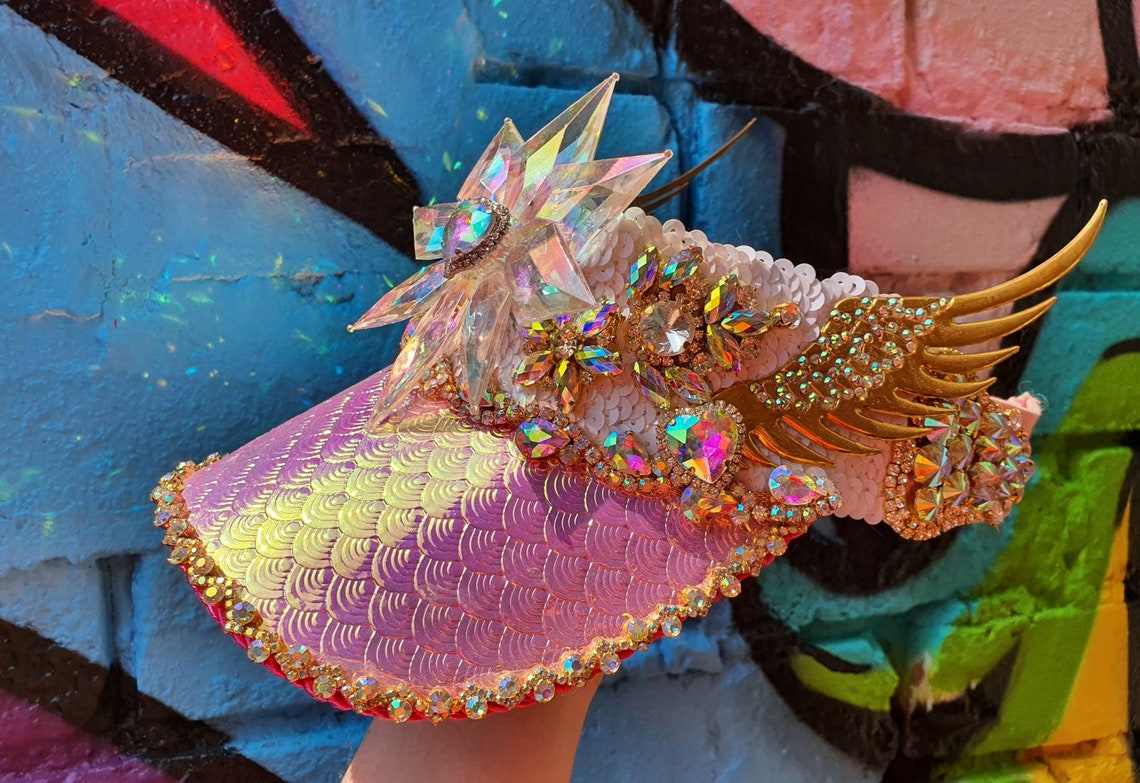 Sparkle Sprite, Crystal Encrusted Visor With Built in Lights - Etsy