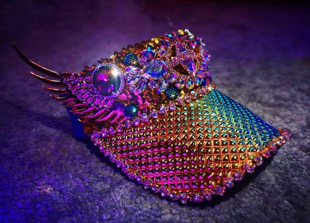 The Dragon Tamer, Crystal Encrusted Visor With Built in Lights - Etsy