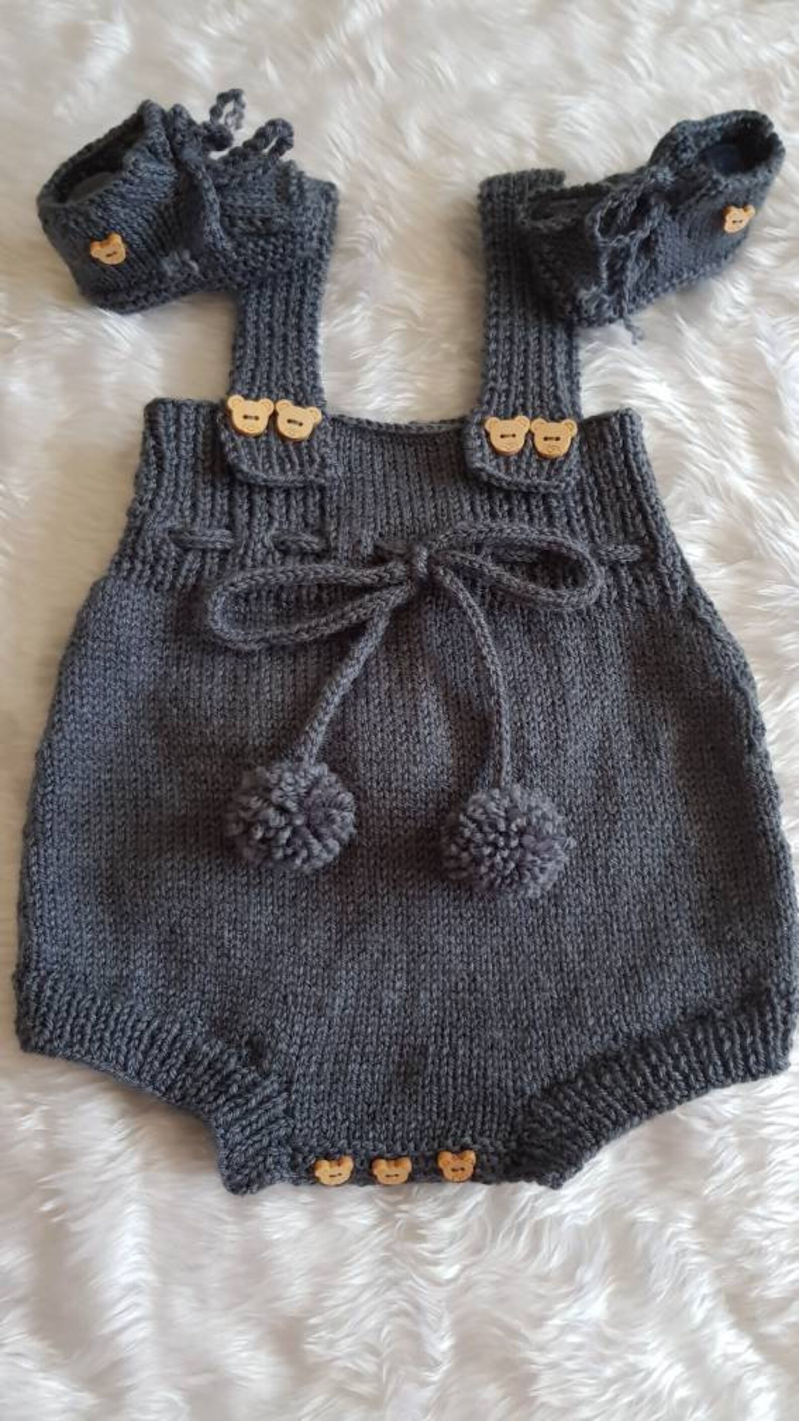 Beautiful Hand Knitted Baby Dungarees Set - Etsy