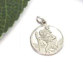 Vintage Sterling Silver St. Christopher Bracelet Charm - Etsy