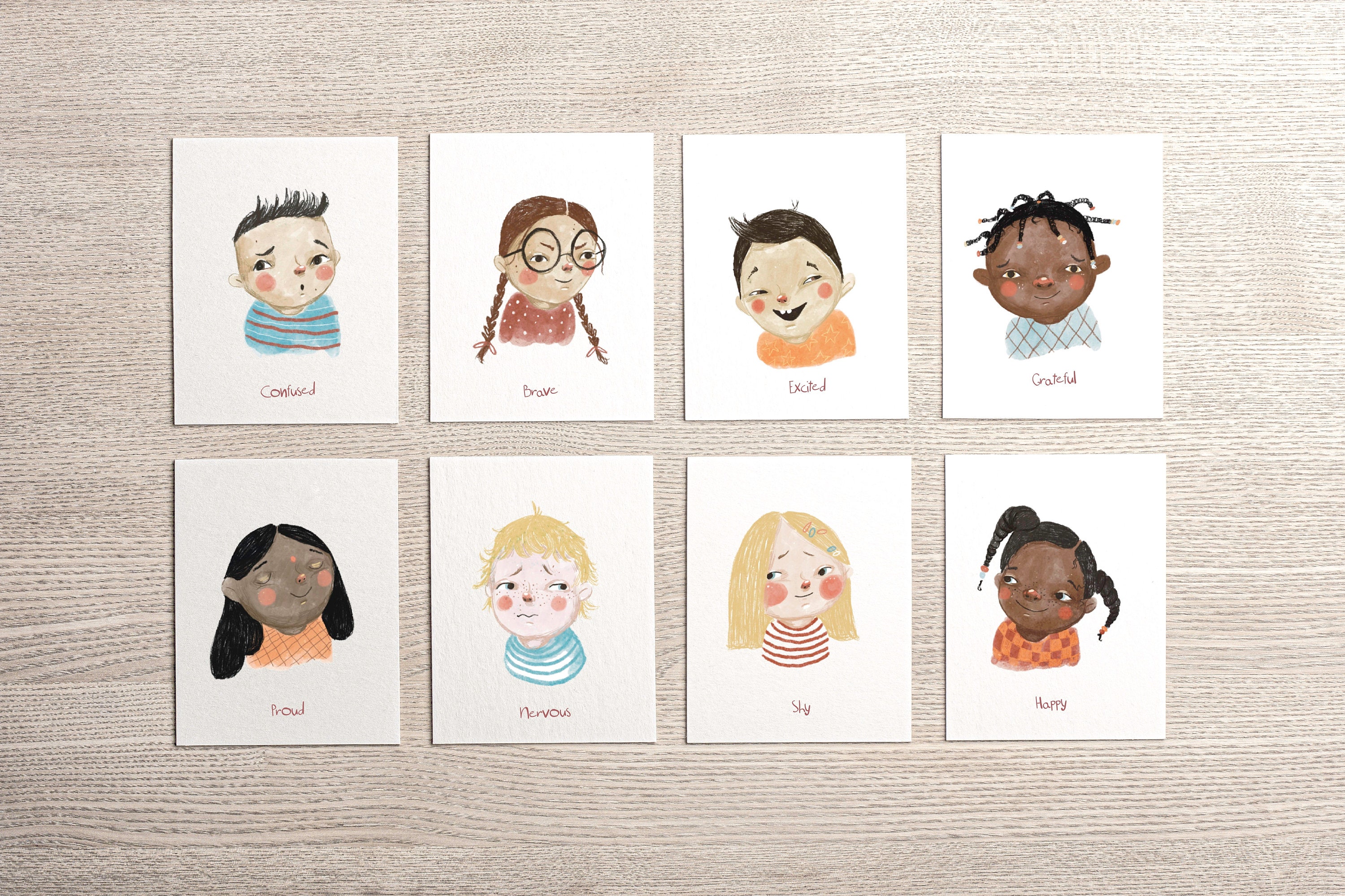 Printable Feeling Flashcards for Kids and Toddlers,montessori Material ...