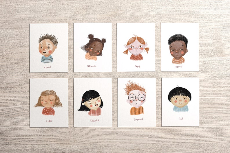 Printable Feeling Flashcards for Kids and Toddlers,montessori Material ...