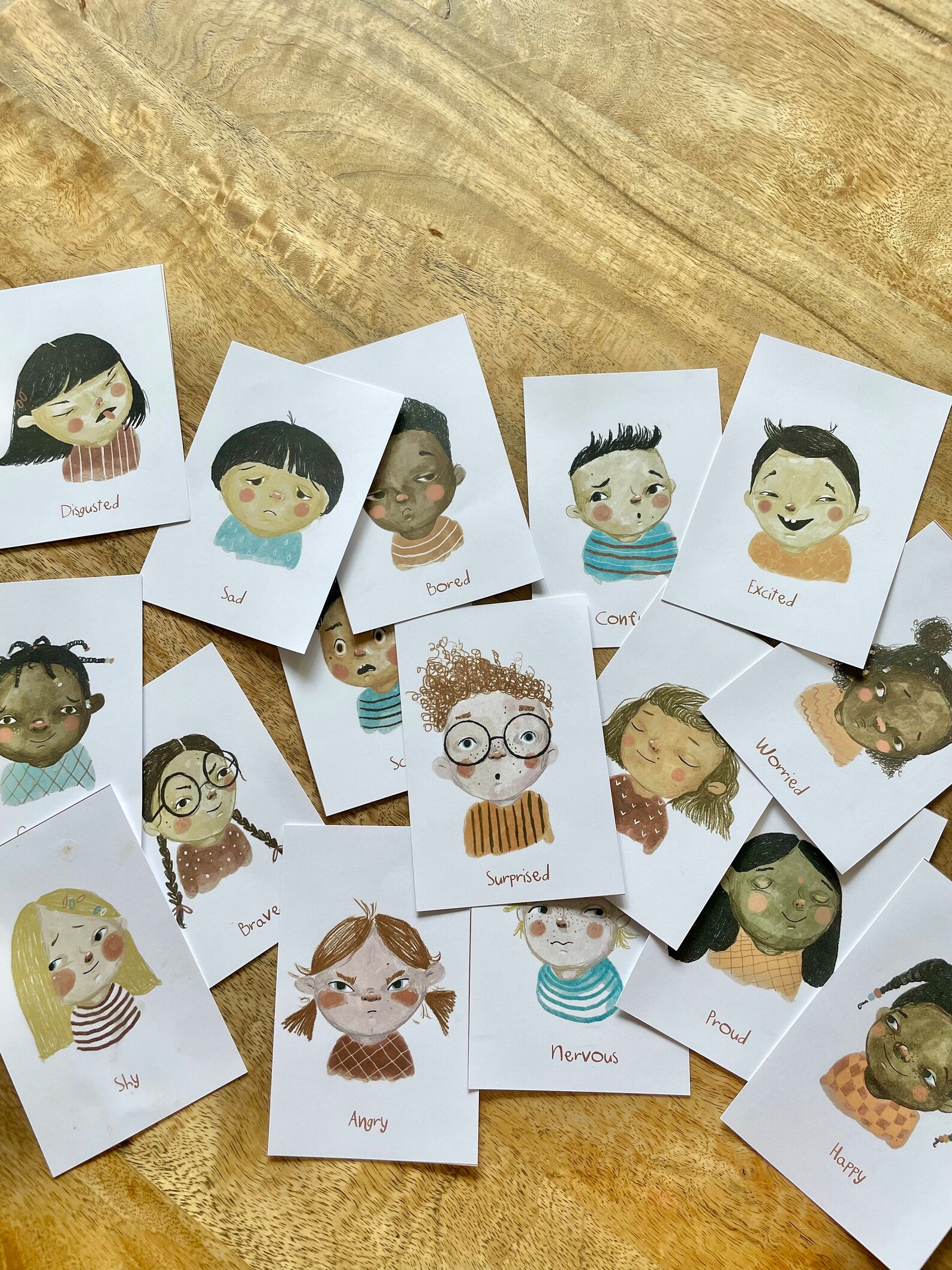 Printable Feeling Flashcards for Kids and Toddlers,montessori Material ...