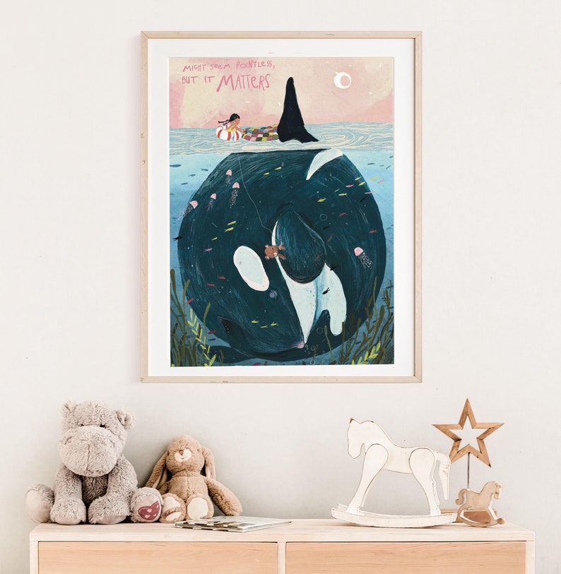 Sleeping Killer Whale/ Orca Poster Print 12x18 Inches - Etsy