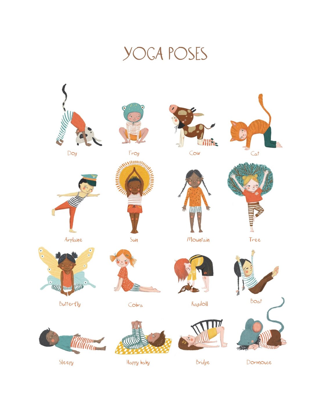 Printable Yoga Poses Poster for Kids and Toddlers - Etsy Canada