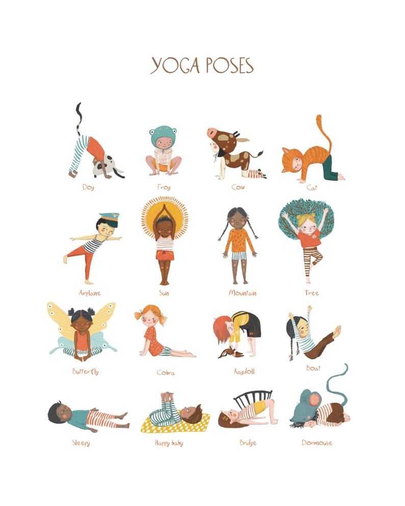 Printable Yoga Poses Poster for Kids and Toddlers - Etsy