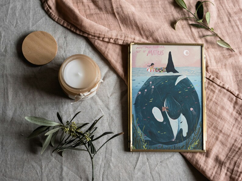 Sleeping Killer Whale/ Orca Poster Print 12x18 Inches - Etsy