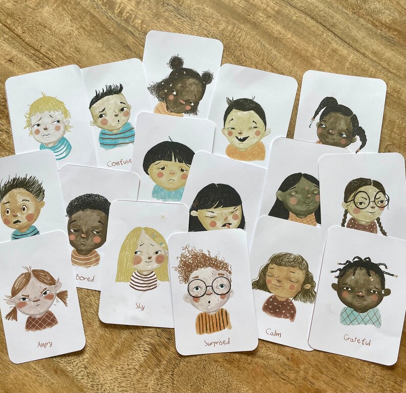 Printable Feeling Flashcards for Kids and Toddlers,montessori Material ...