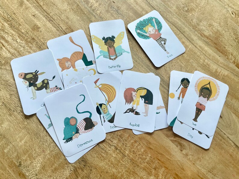 Printable Yoga Poses Flashcards for Kids and Toddlers - Etsy