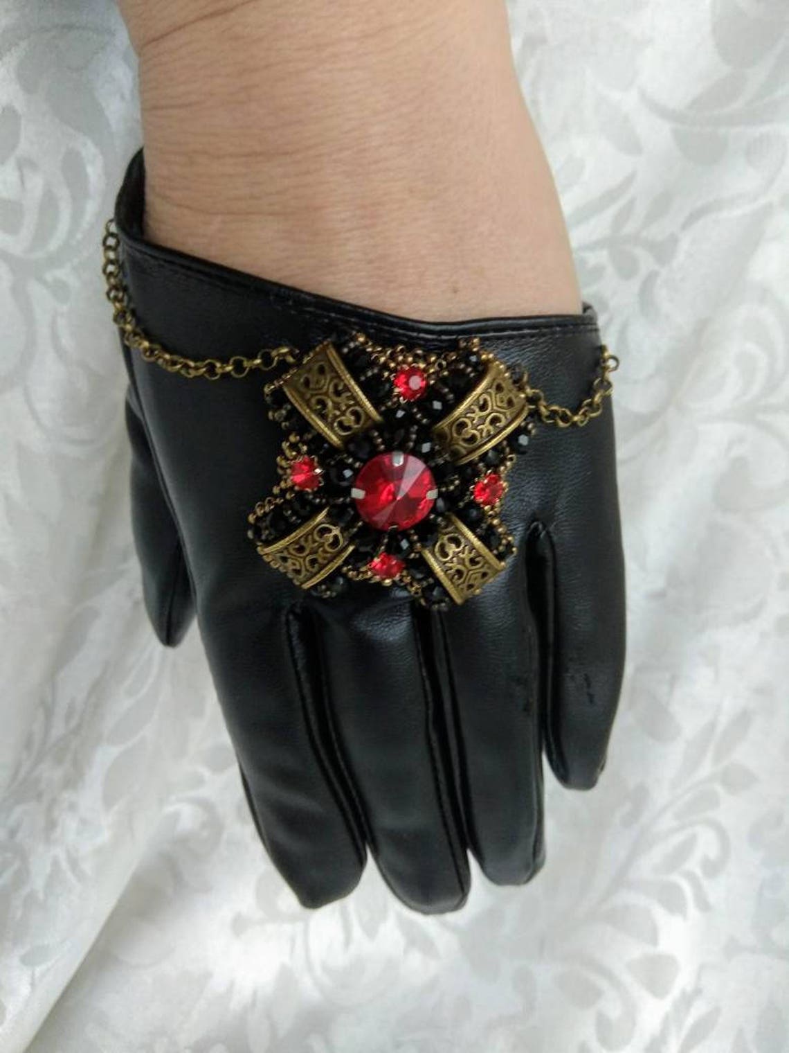 Genuine Leather Glamour Ladies Woman Girl Gloves With Beaded | Etsy