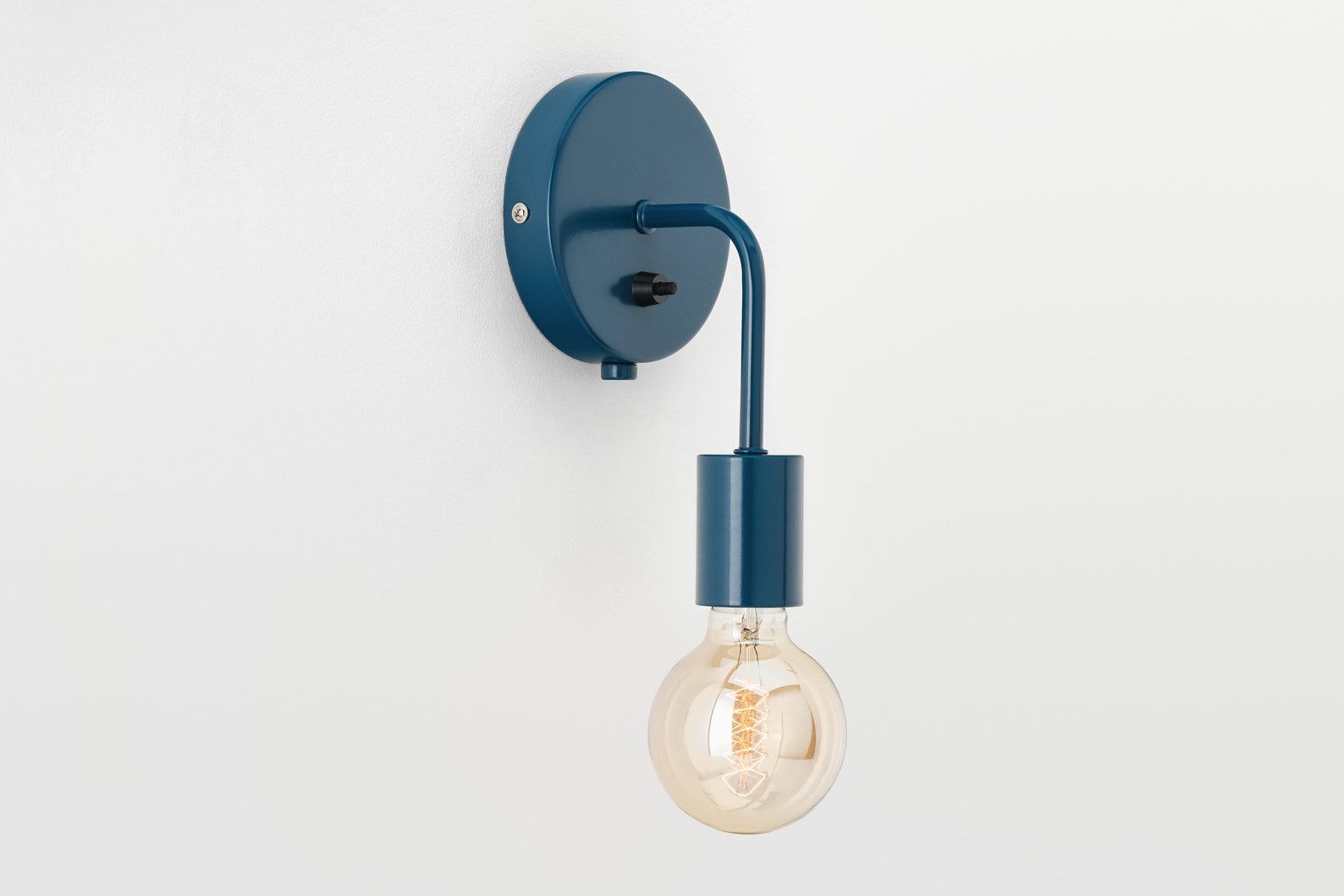 Loui Wall Sconce Navy Blue Plug-in On/off Switch - Etsy