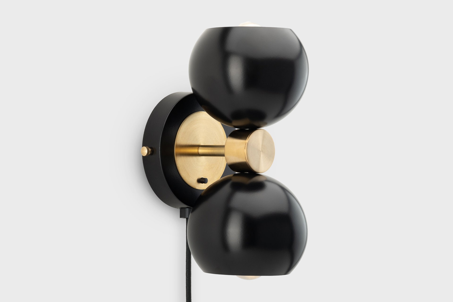 Mia Mid Century Modern Plug-in Wall Sconce Black With Shades - Etsy