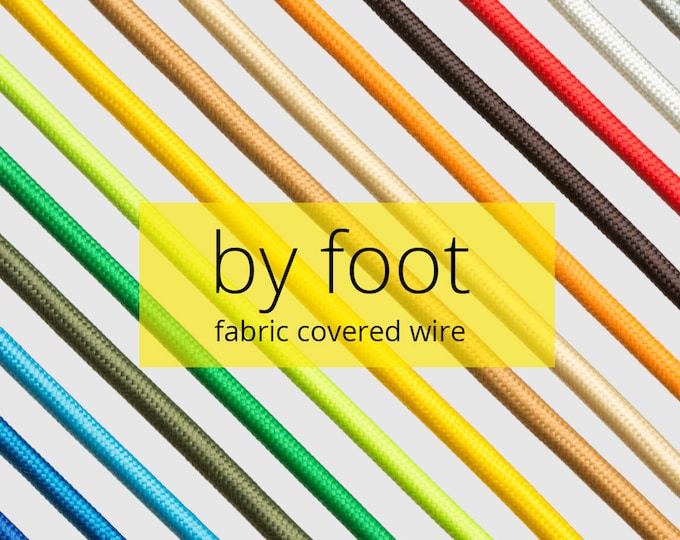 Fabric Covered Wire 3 Feet DIY Textile Cable Color Cord Retro Loft ...