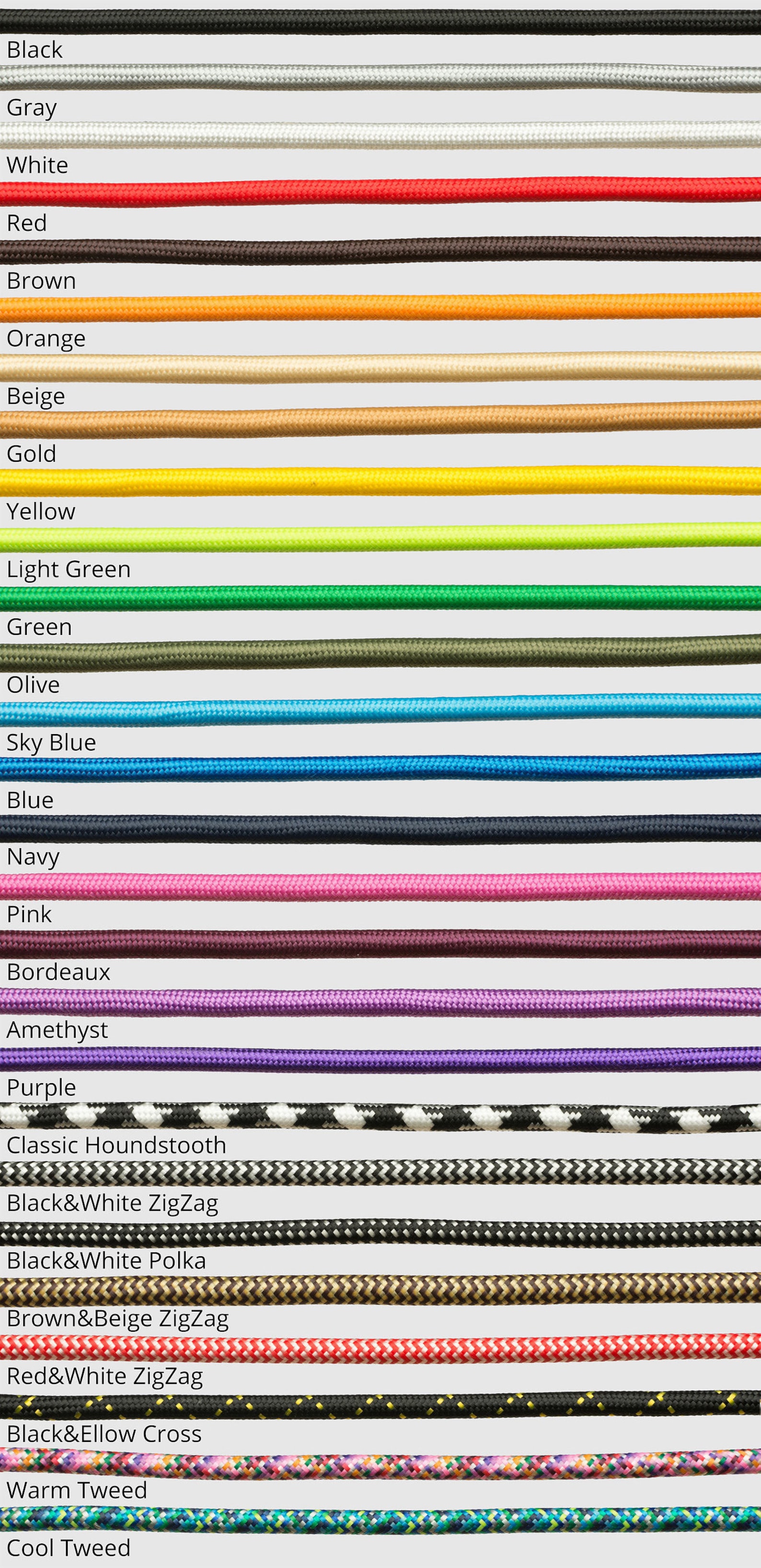 Fabric Covered Wire by Foot DIY Textile Cable Color | Etsy