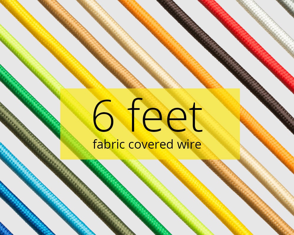 Fabric Covered Wire 6 Feet DIY Textile Cable Color - Etsy Australia