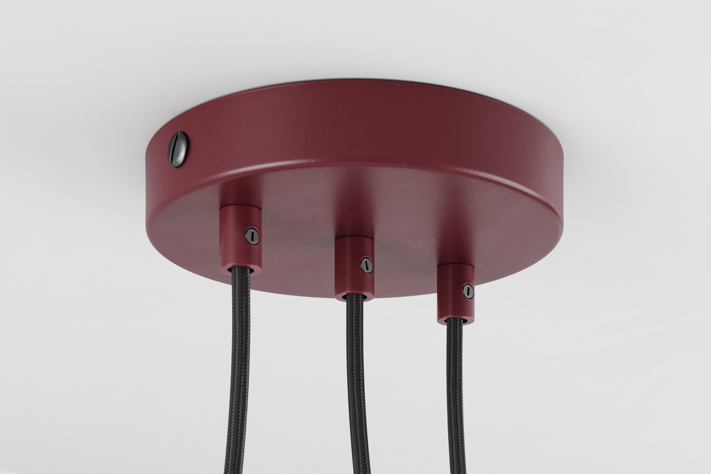 Zoe 3-port Ceiling Pendant Hanging Light Burgundy Red Kitchen Island ...