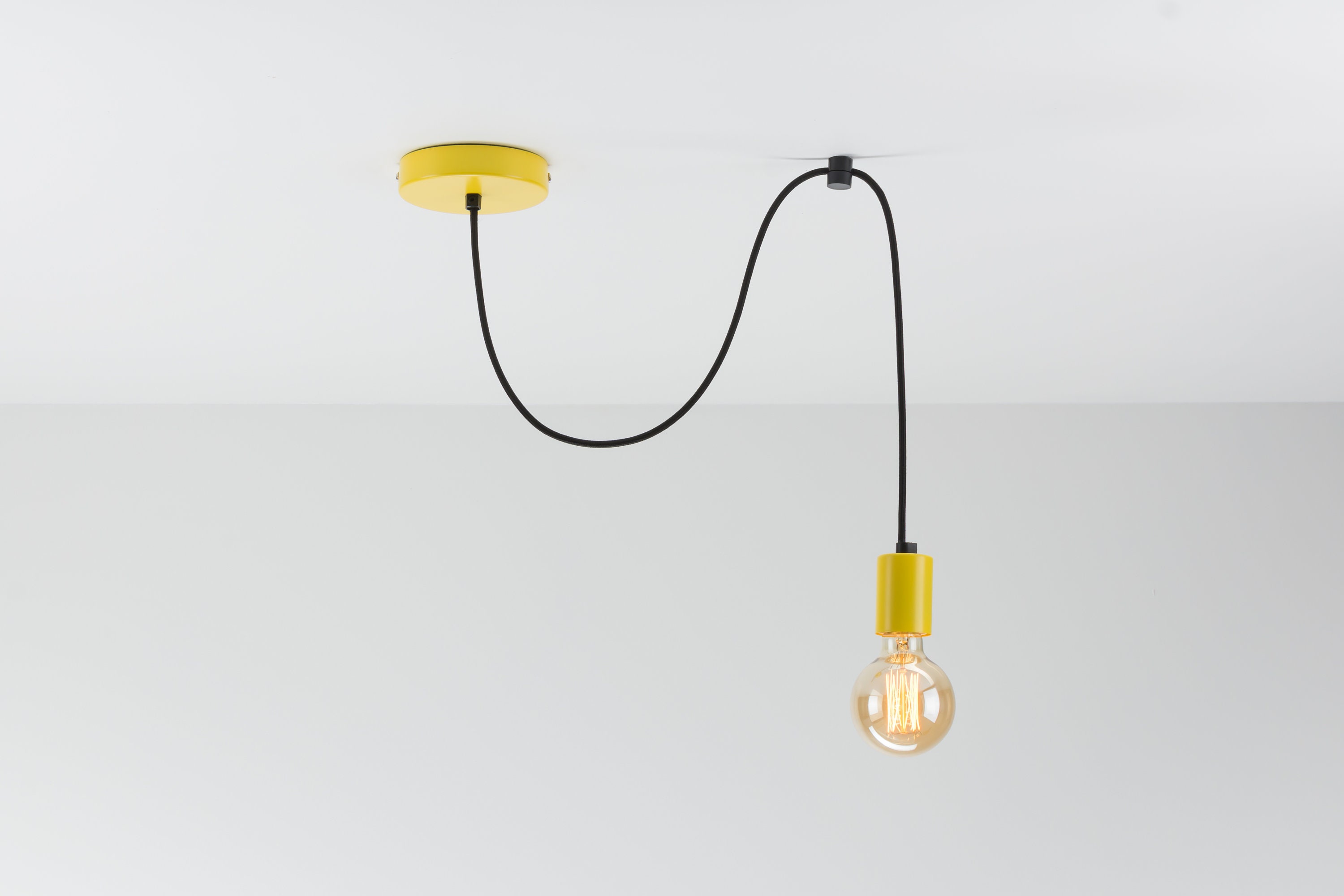 Elvin Single Ceiling Pendant Lamp Yellow Swag Hook You | Etsy