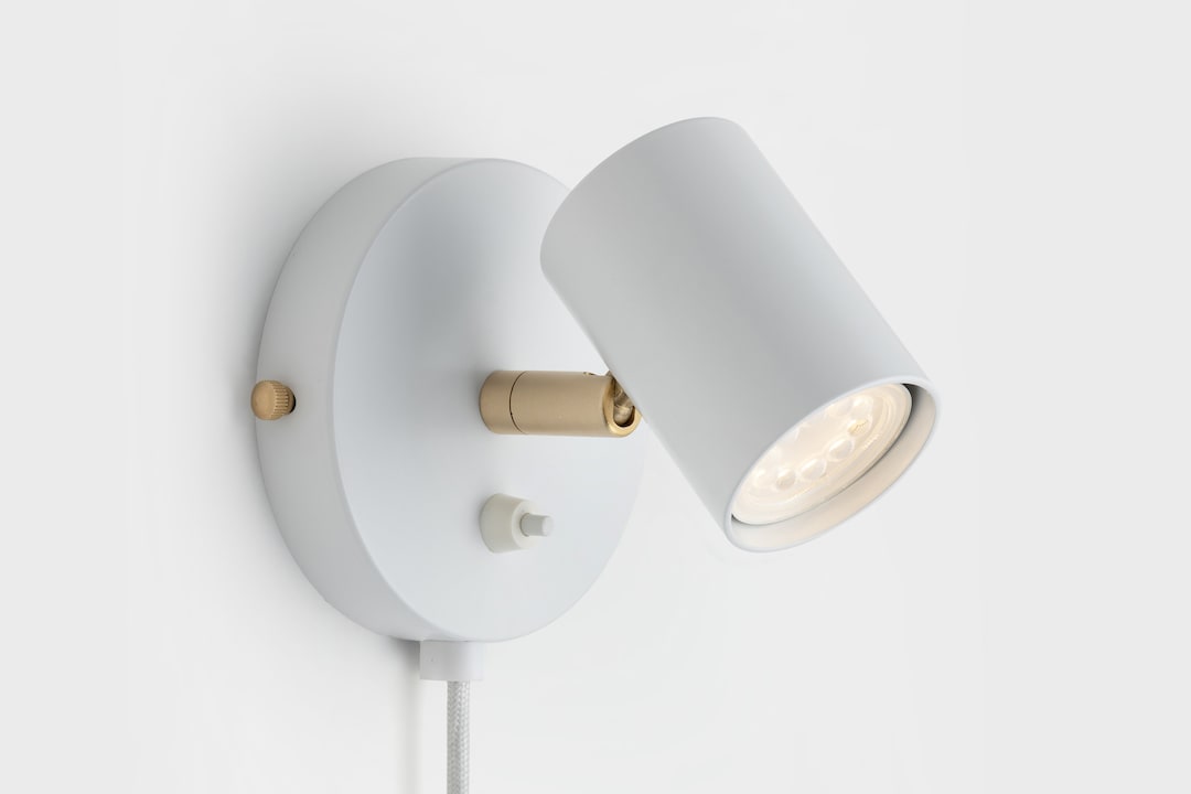 Lea Mid Century Modern Plug-in Wall Sconce White With Shades Flush ...