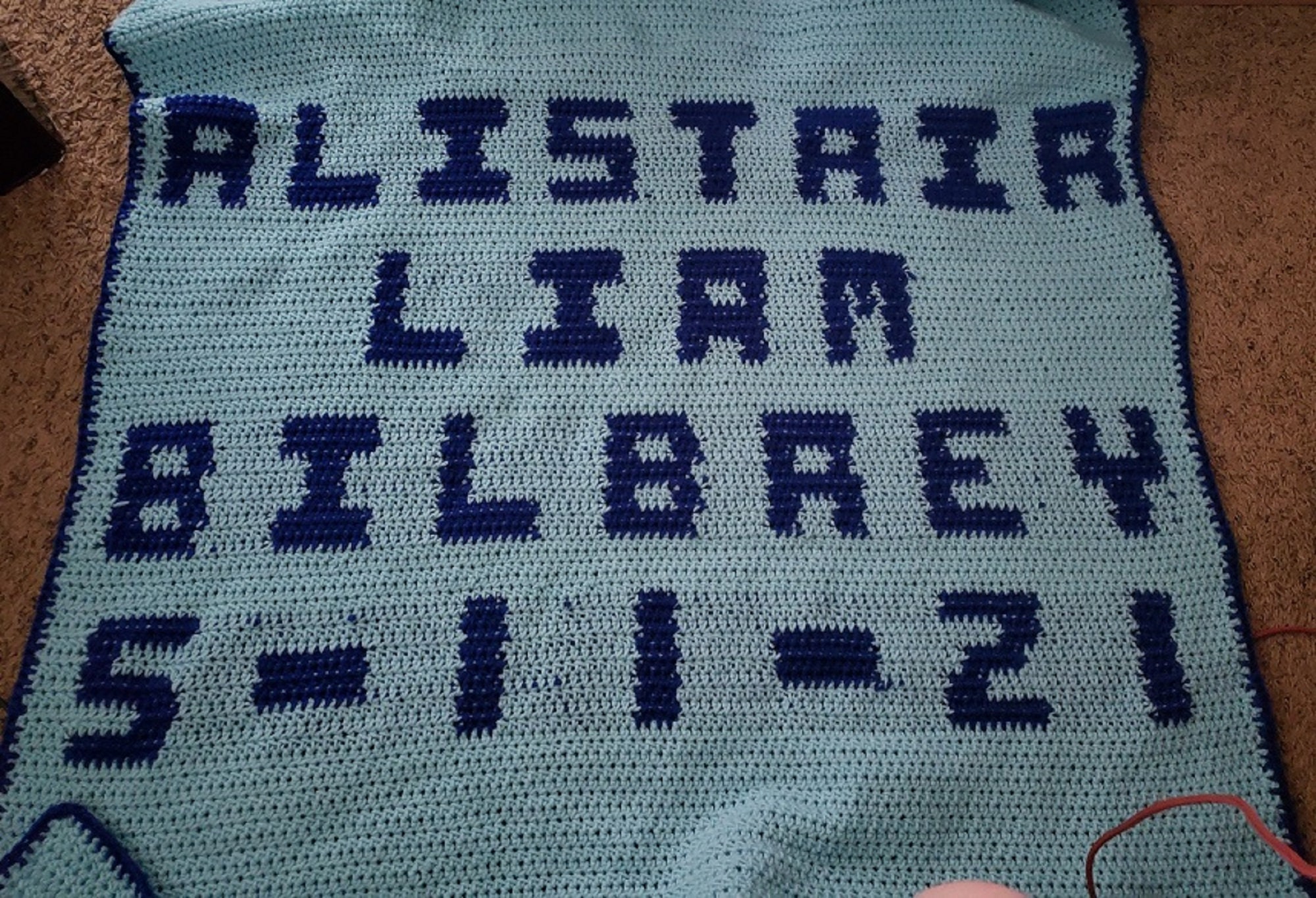 Baby Afghan Name and Date of Birth - Etsy