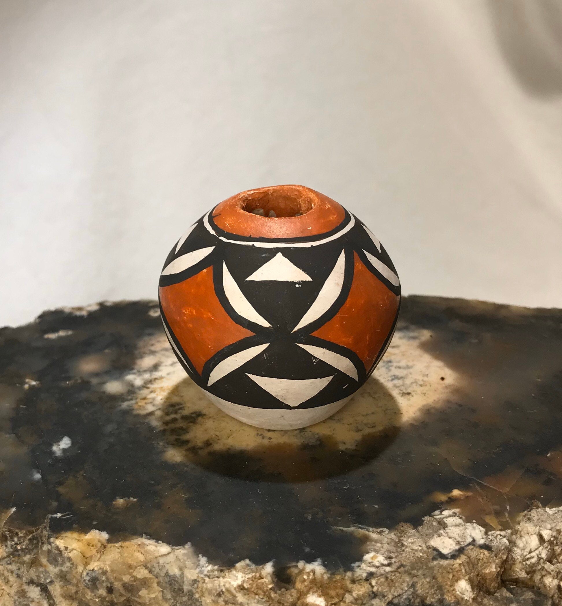 Vintage Acoma Pueblo Miniature Painted Geometric Design - Etsy