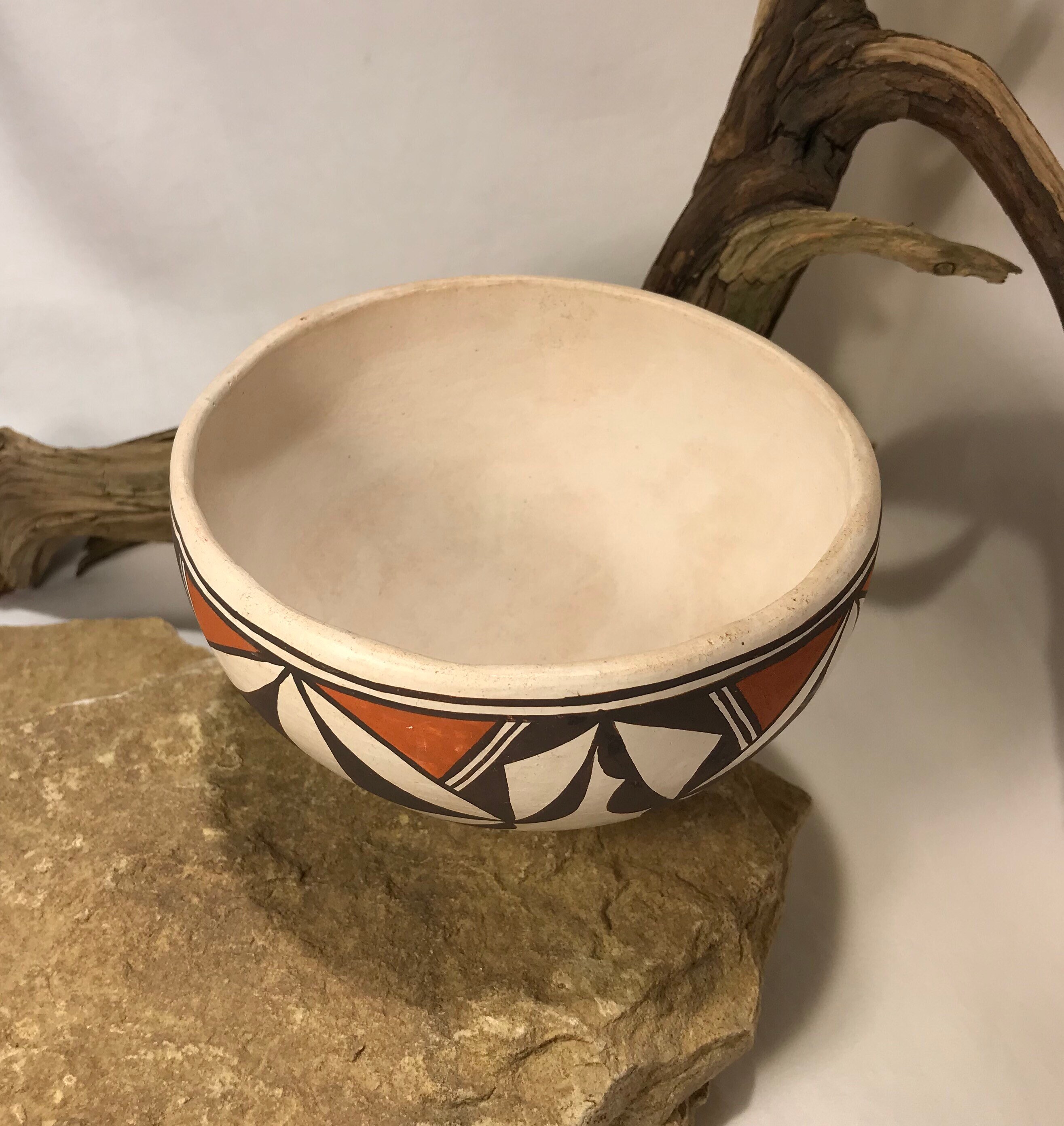 Acoma Pueblo Hand Painted Polychrome Pottery Bowl - CG. Louis - Etsy