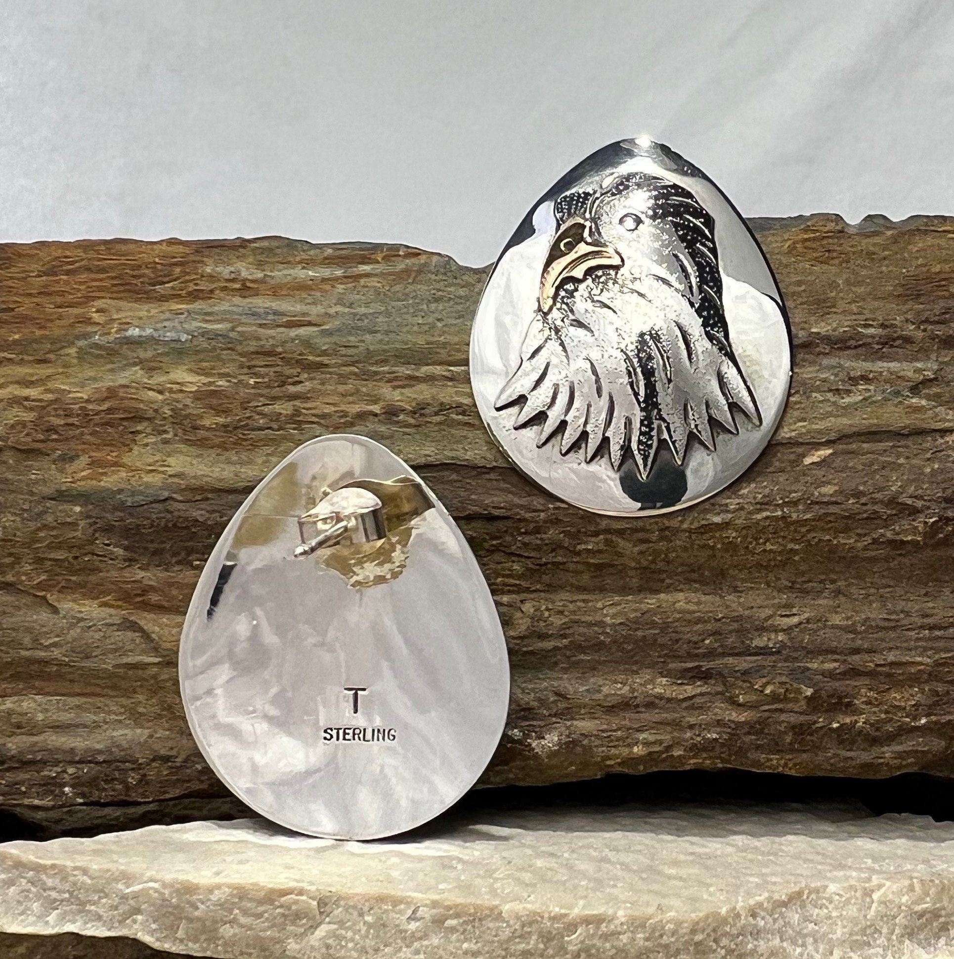 Navajo Eagle Overlay Sterling Silver and 14k Yellow Gold Fill - Etsy