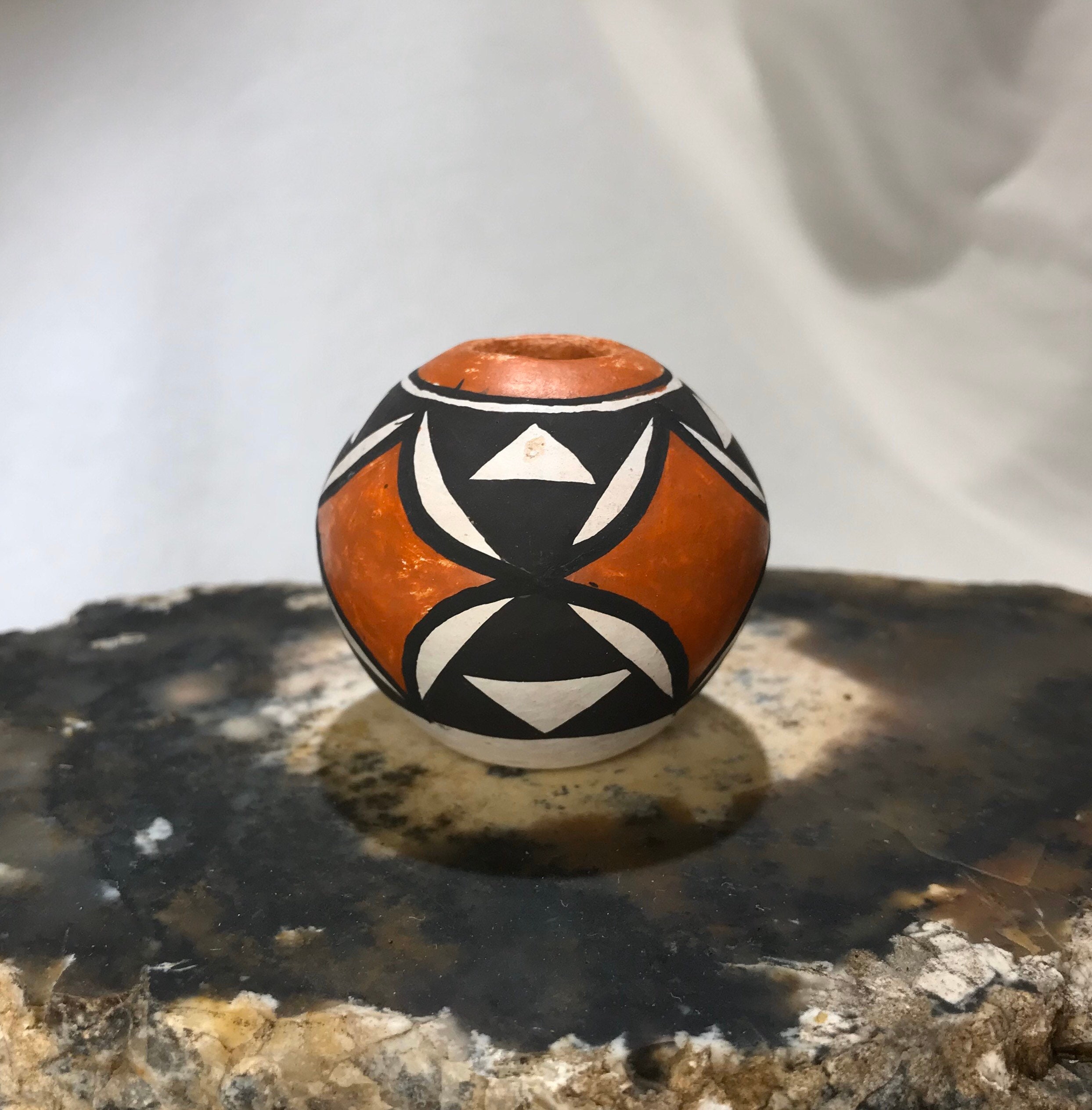 Vintage Acoma Pueblo Miniature Painted Geometric Design - Etsy