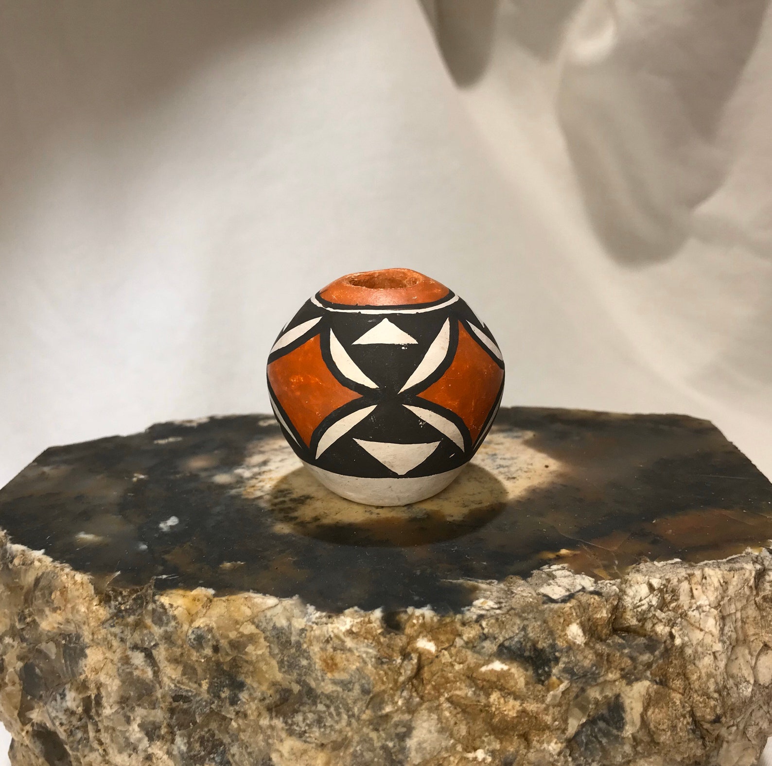 Vintage Acoma Pueblo Miniature Painted Geometric Design - Etsy