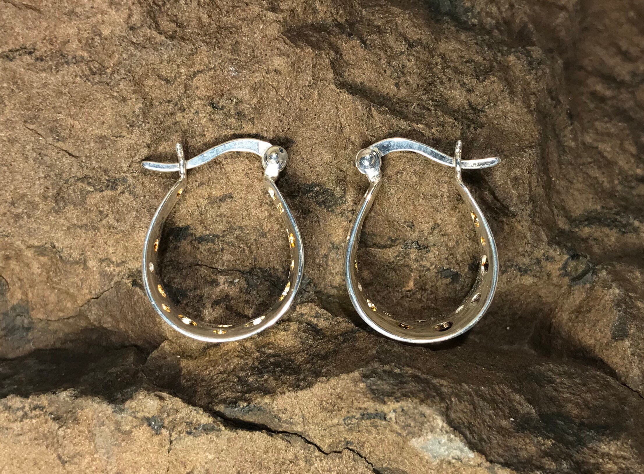 Punched Multi-hole Design Sterling Silver Latching Earrings - Etsy