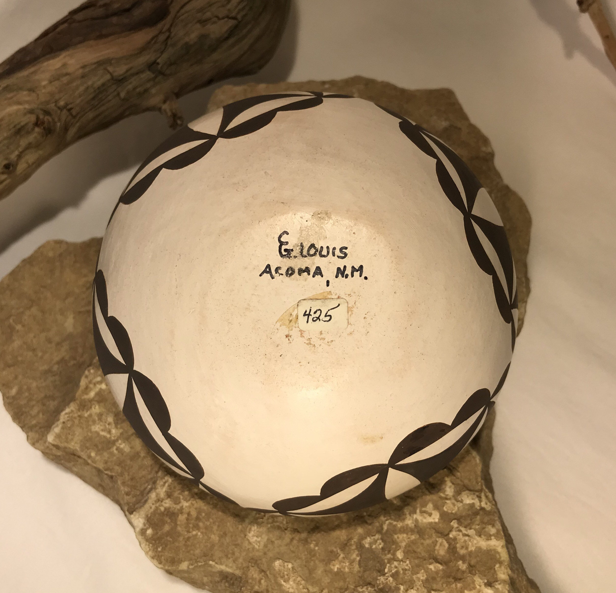 Acoma Pueblo Hand Painted Polychrome Pottery Bowl - CG. Louis - Etsy
