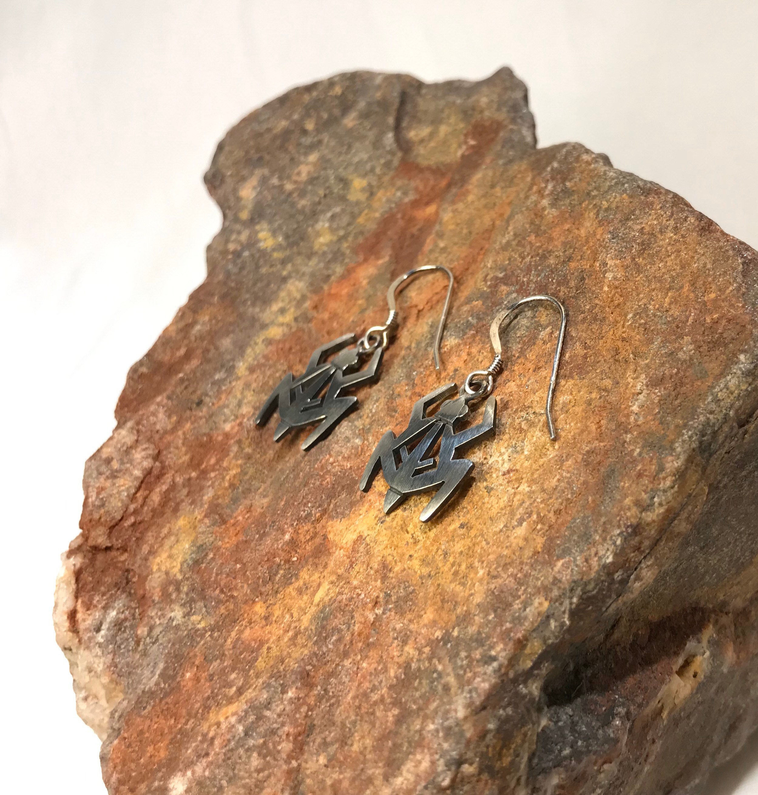 Southwest Native American Frog Design Sterling Silver Earrings - Etsy