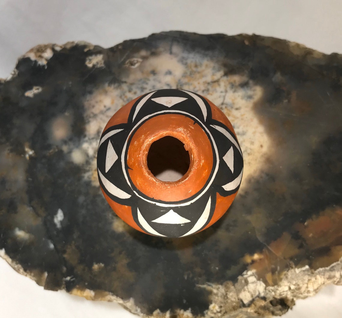 Vintage Acoma Pueblo Miniature Painted Geometric Design - Etsy