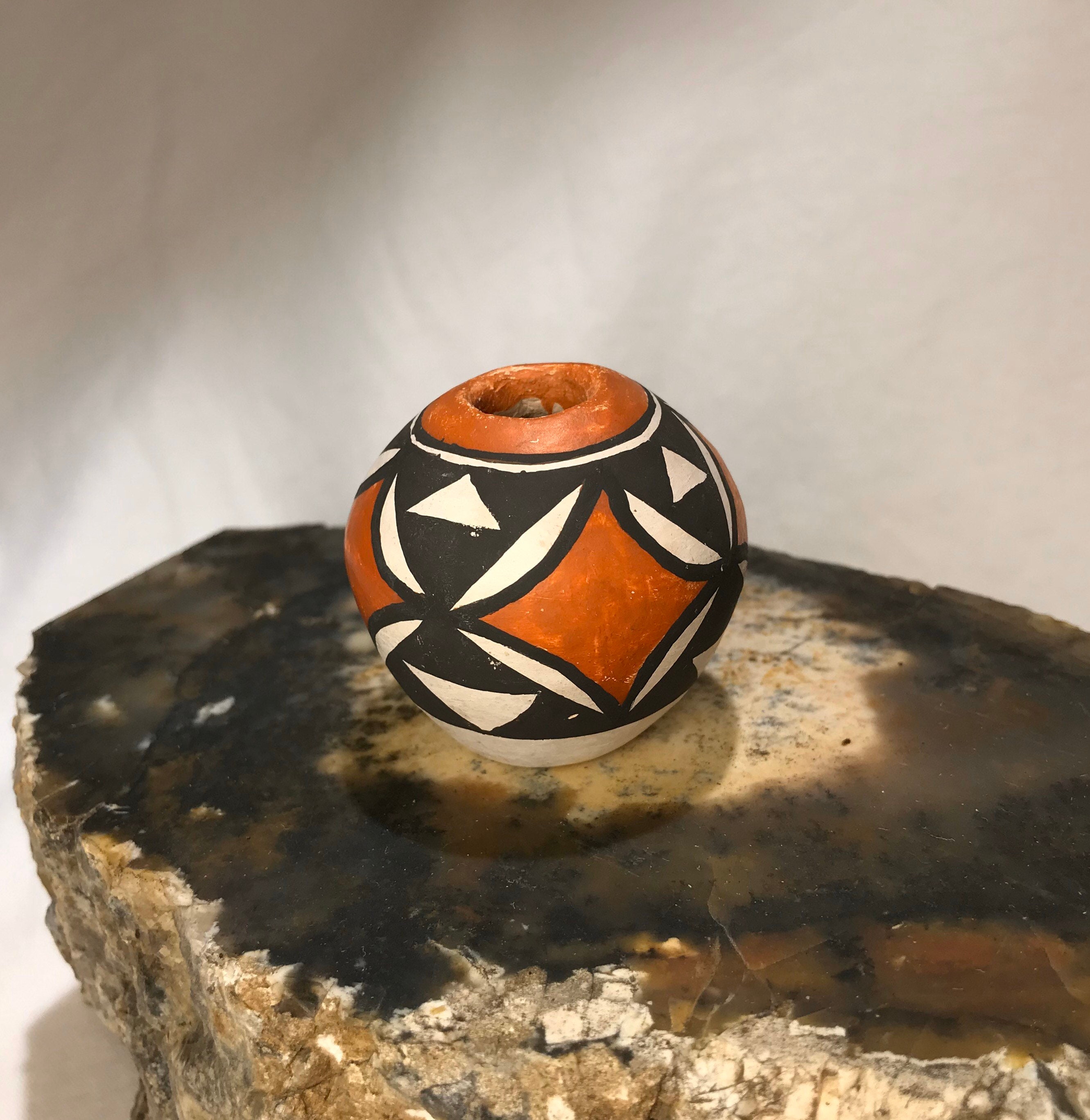 Vintage Acoma Pueblo Miniature Painted Geometric Design - Etsy