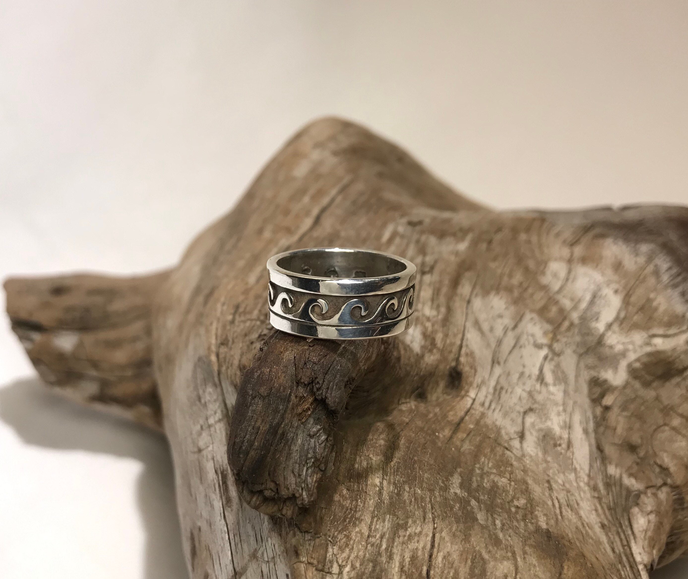 Native American Style Tribal Wave Design Sterling Silver Ring - Etsy