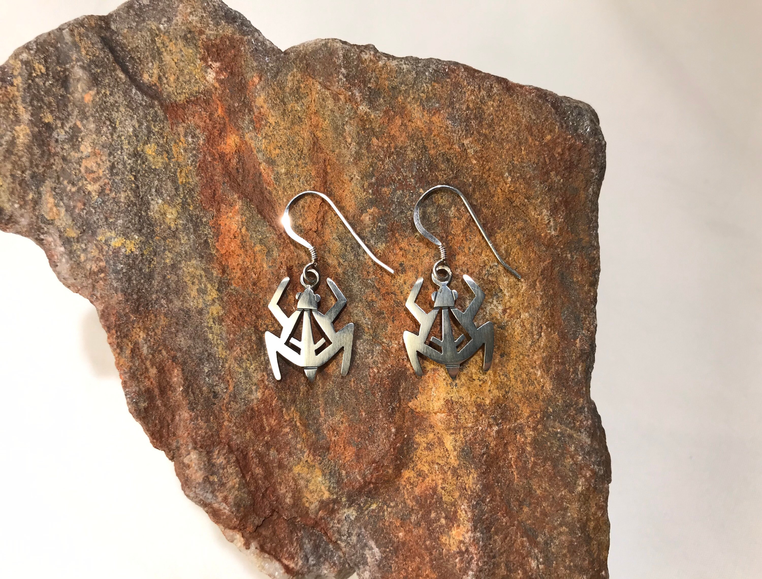 Southwest Native American Frog Design Sterling Silver Earrings - Etsy